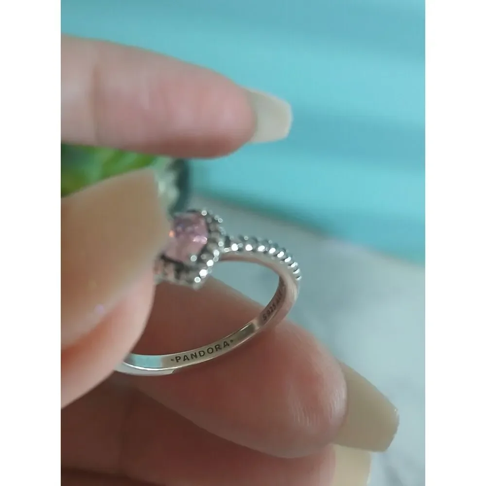 Pandora | Jewelry | Elevated Pink Heart Ring S925 Ale Sterling Silver ...